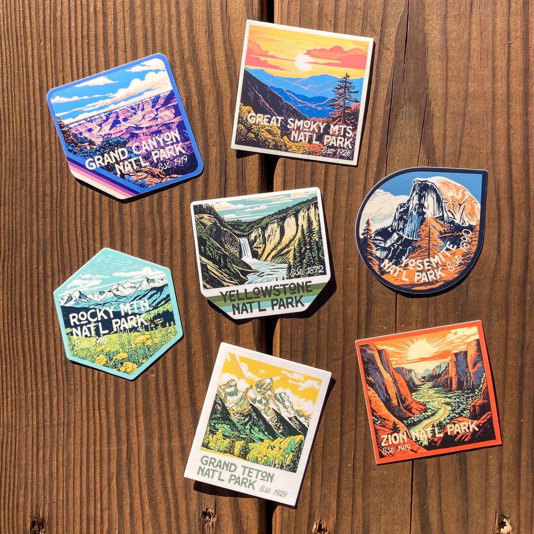 National Park Stickers Waterproof and UV Resistant Matte Sticker ...