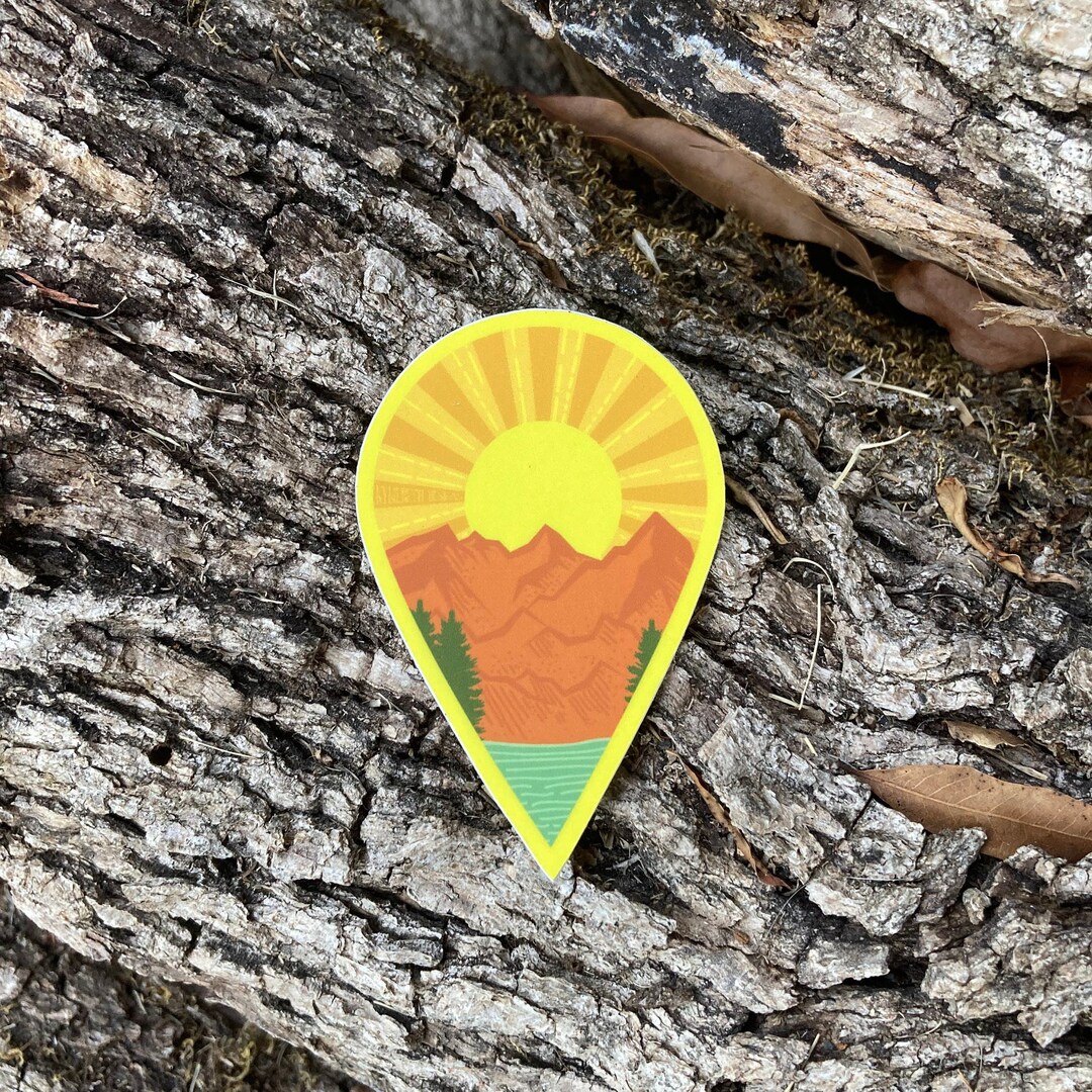 Mountain Location Pin Sticker - Etsy