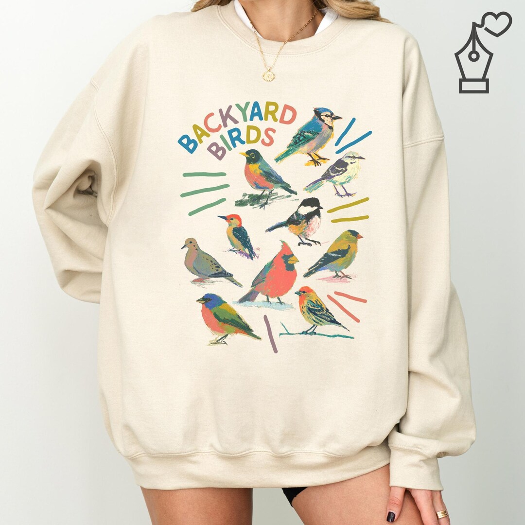 Backyard Birds Sweatshirt Birders Pullover Bird Watchers Gift Sweater ...