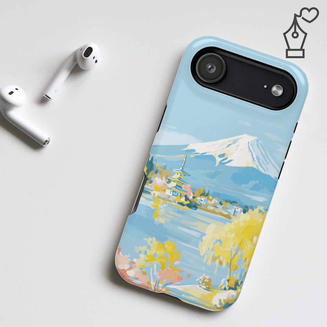 Mt Fuji iPhone Case: Lake Kawaguchiko Japanese Art Phone Cover - Etsy