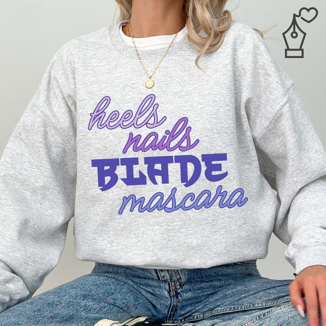 Heels Nails Blade Mascara Kpop Demon Hunters Sweatshirt Anime Graphic ...