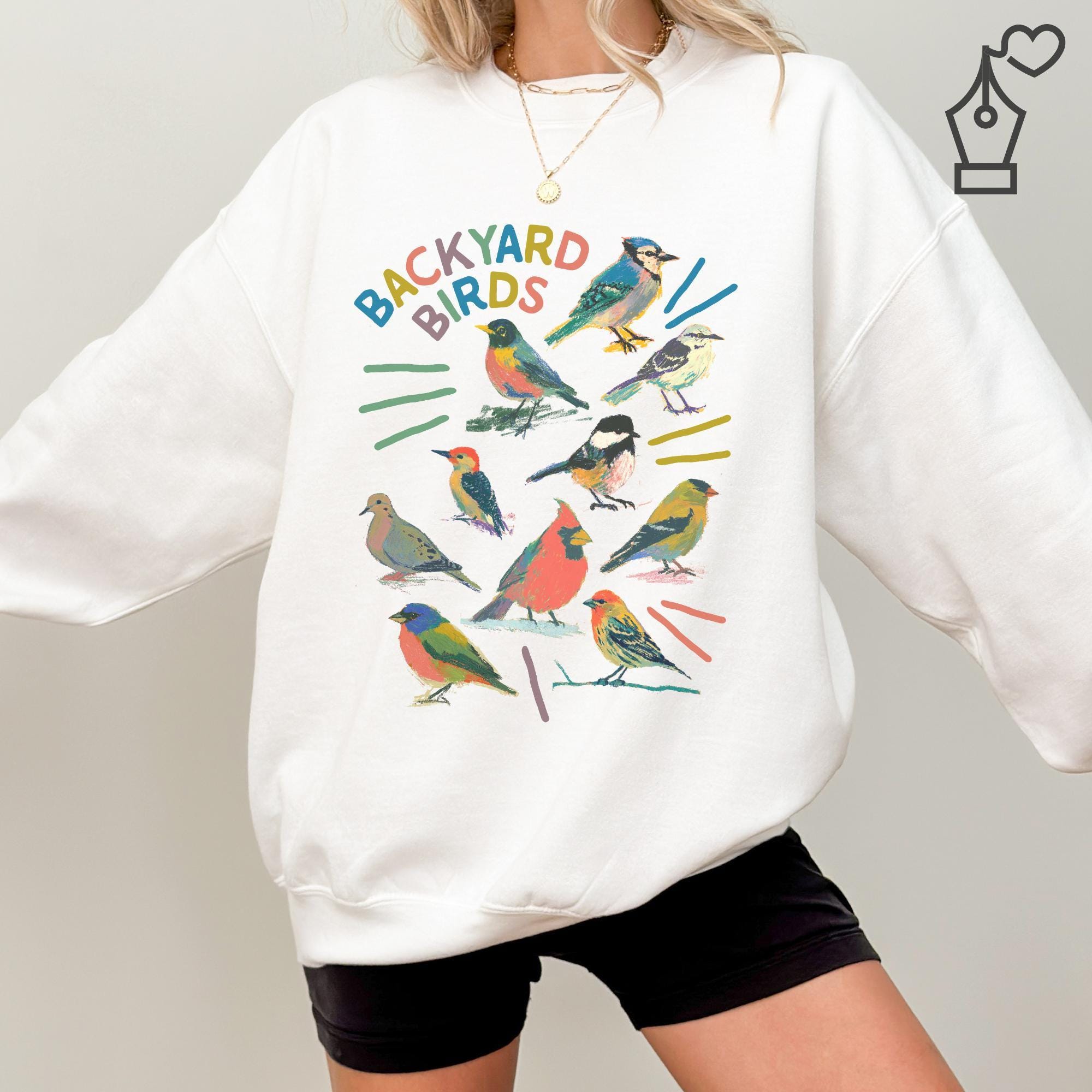 Backyard Birds Sweatshirt Birders Pullover Bird Watchers Gift Sweater ...