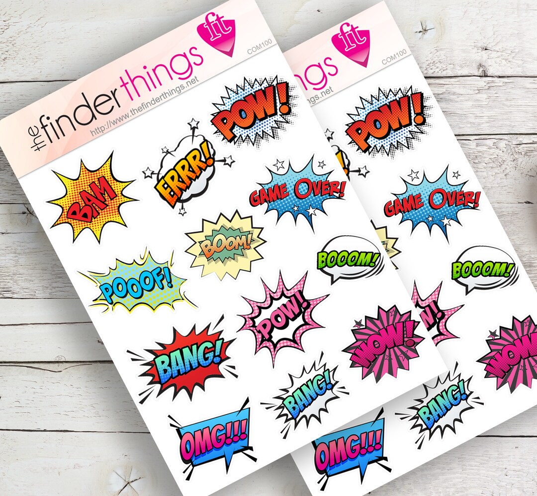 Comic Book Superhero Saying Crime Fighting Stickers Scrapbook - Etsy