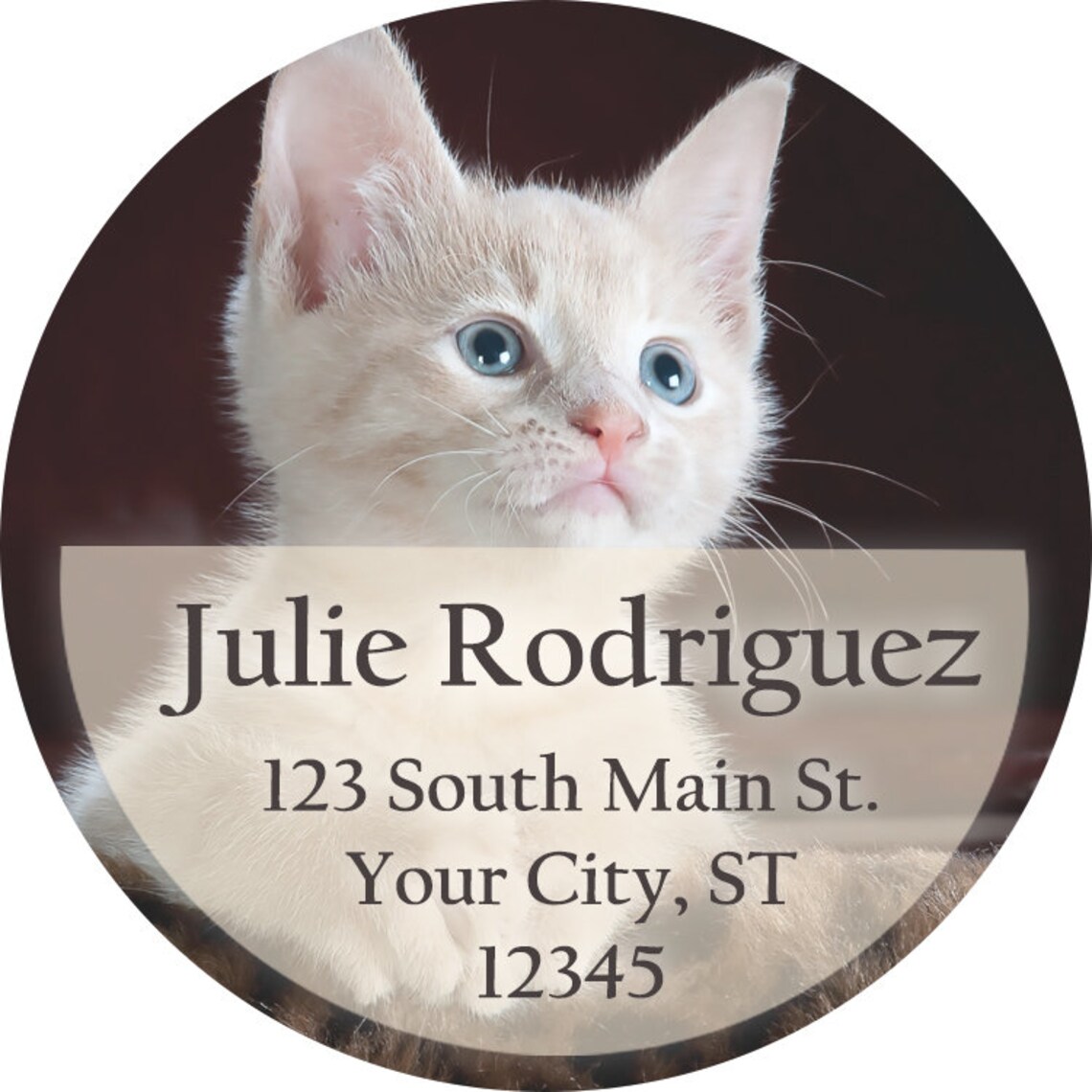 60 Cat Personalized Return Address Labels White and Grey - Etsy