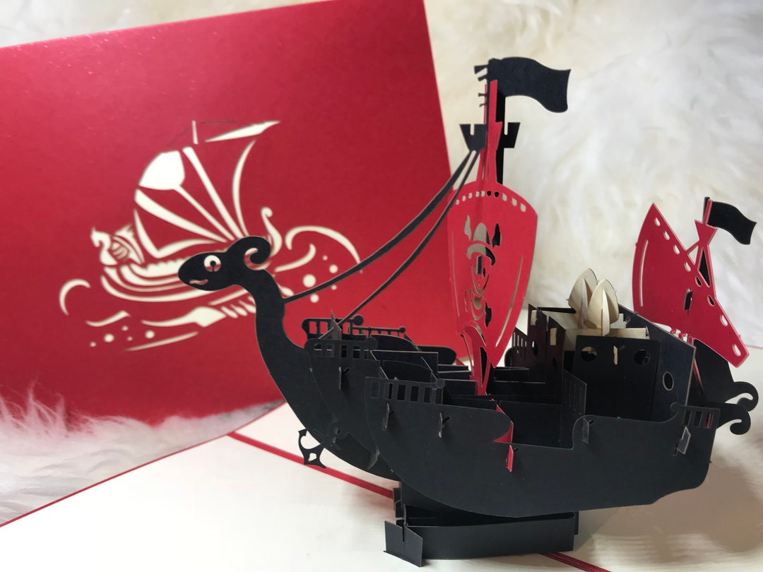 Pirate Ship /thanksgiving Card,birthday Card,father's Day Card,wedding ...