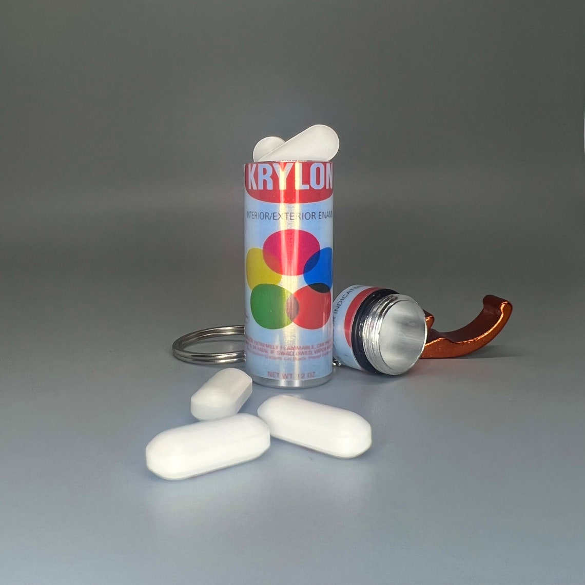 Mini Spray Paint Can Key Chains Pill Box W/ Bottle Opener - Etsy