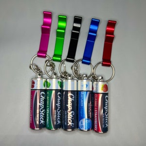 Chapstick Key Chain Pill Box W/ Matching Bottle Opener Aluminum ...