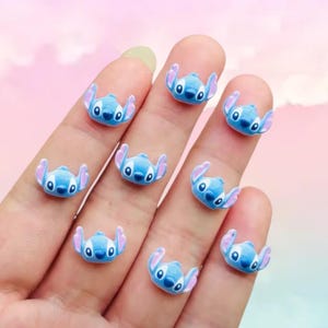 Cute Mini Blue Alien Head Resin Figurine Crafts Cabochon Manicure Nails ...