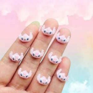 Cute Mini Blue Alien Head Resin Figurine Crafts Cabochon Manicure Nails ...