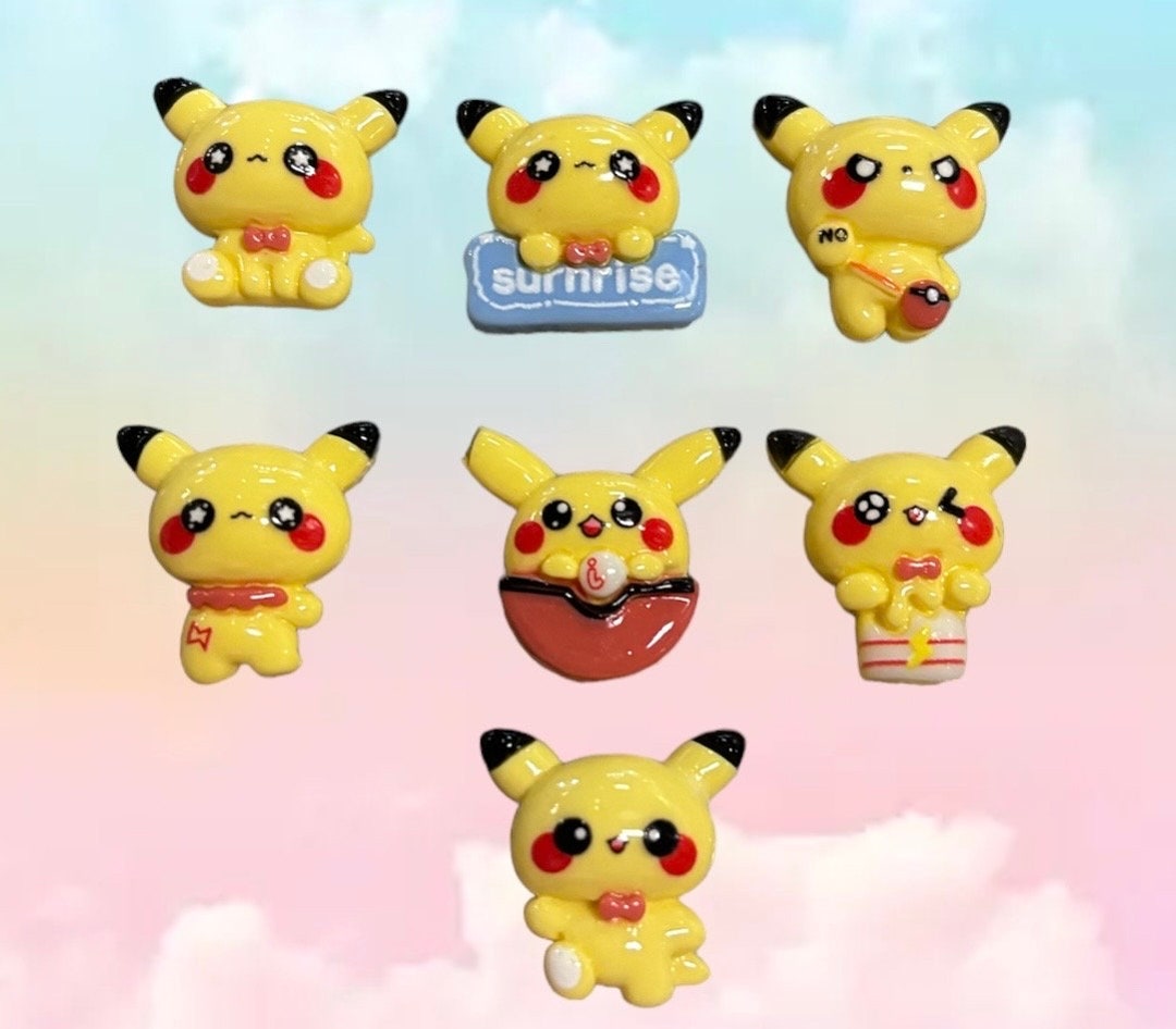 Pikachu Resin Charms, Cabochon, DIY, Kawaii, Cabochon Charms, Decoden ...