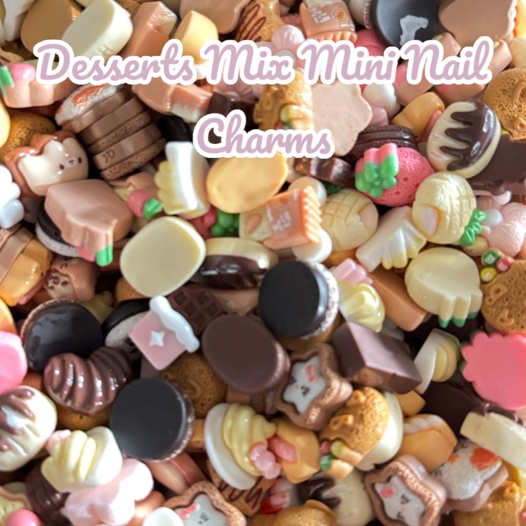 3D Cute Desserts Mix Resin Series Nail Parts Accessories Kawaii DIY ...