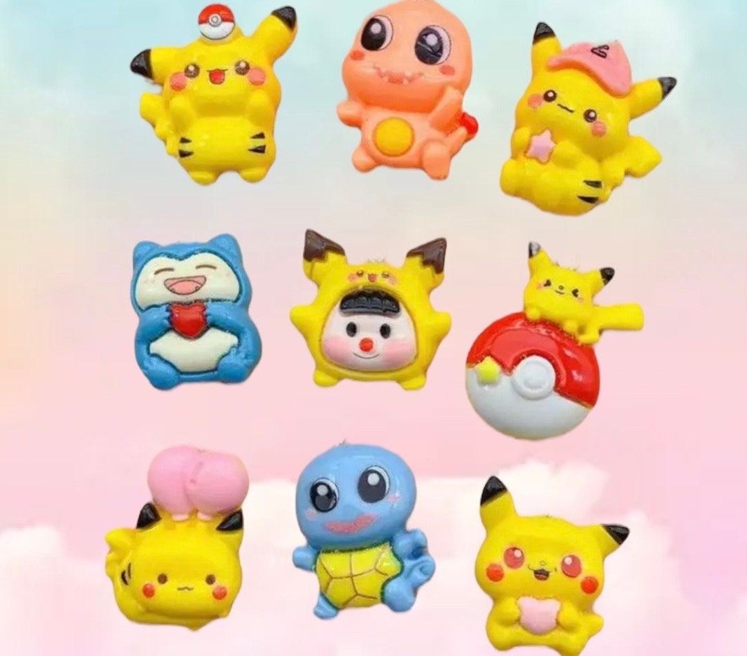 Pikachu Resin Charms, Cabochon, DIY, Kawaii, Cabochon Charms, Decoden ...