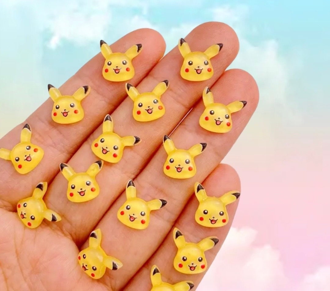Kawaii Pika Head Resin Charms, Nail Art, Nail Decoration, DIY, Jewelry ...
