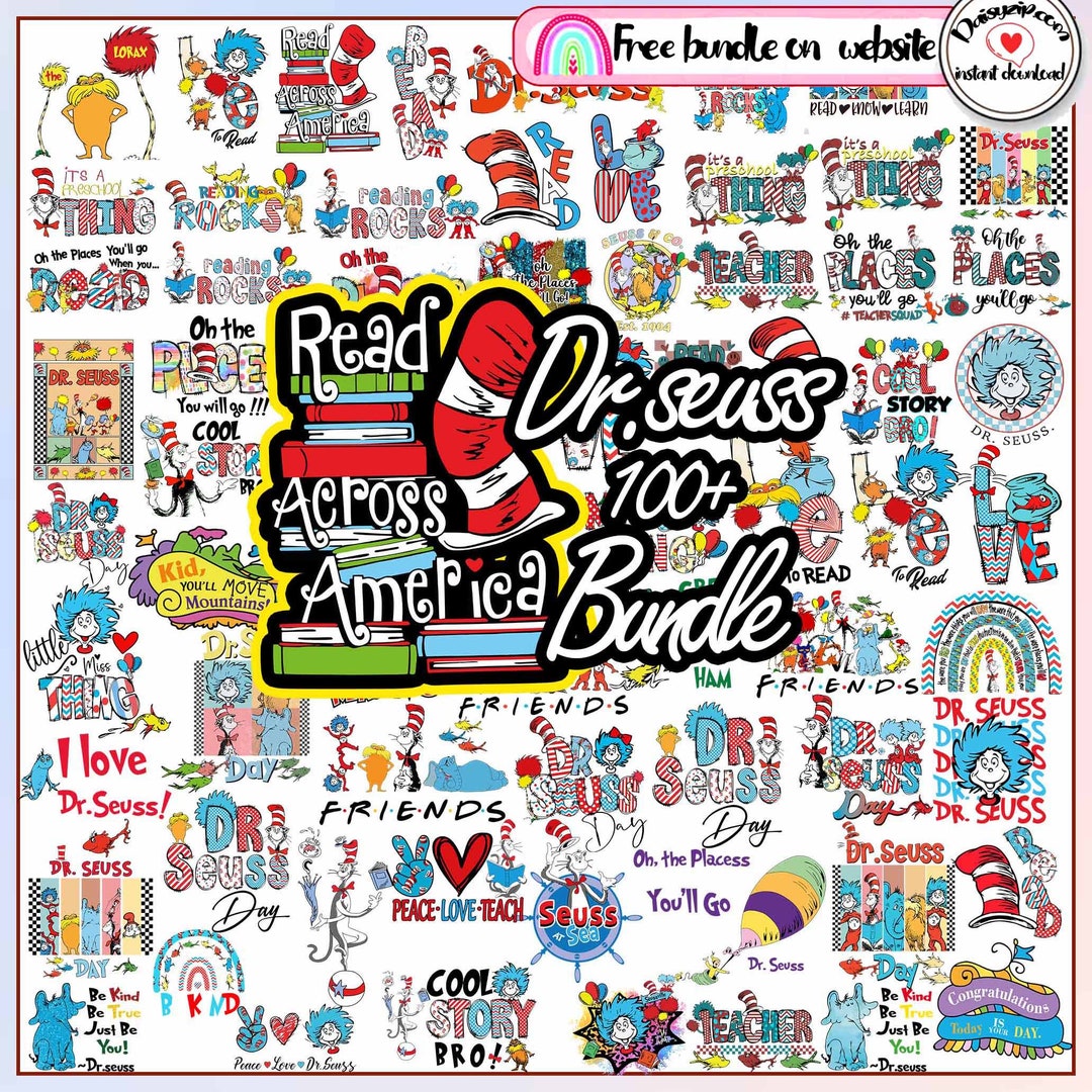 Dr. Seuss Svg Mega Bundle, Cat in the Hat Svg, Green Eggs and Ham Svg ...