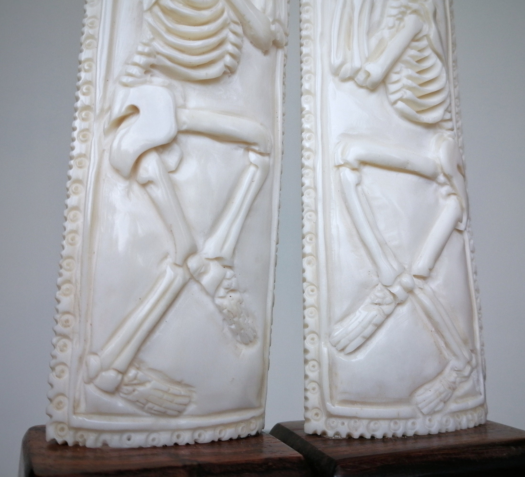 Carved Skeleton Figurine of Bone Set of 2 | Etsy