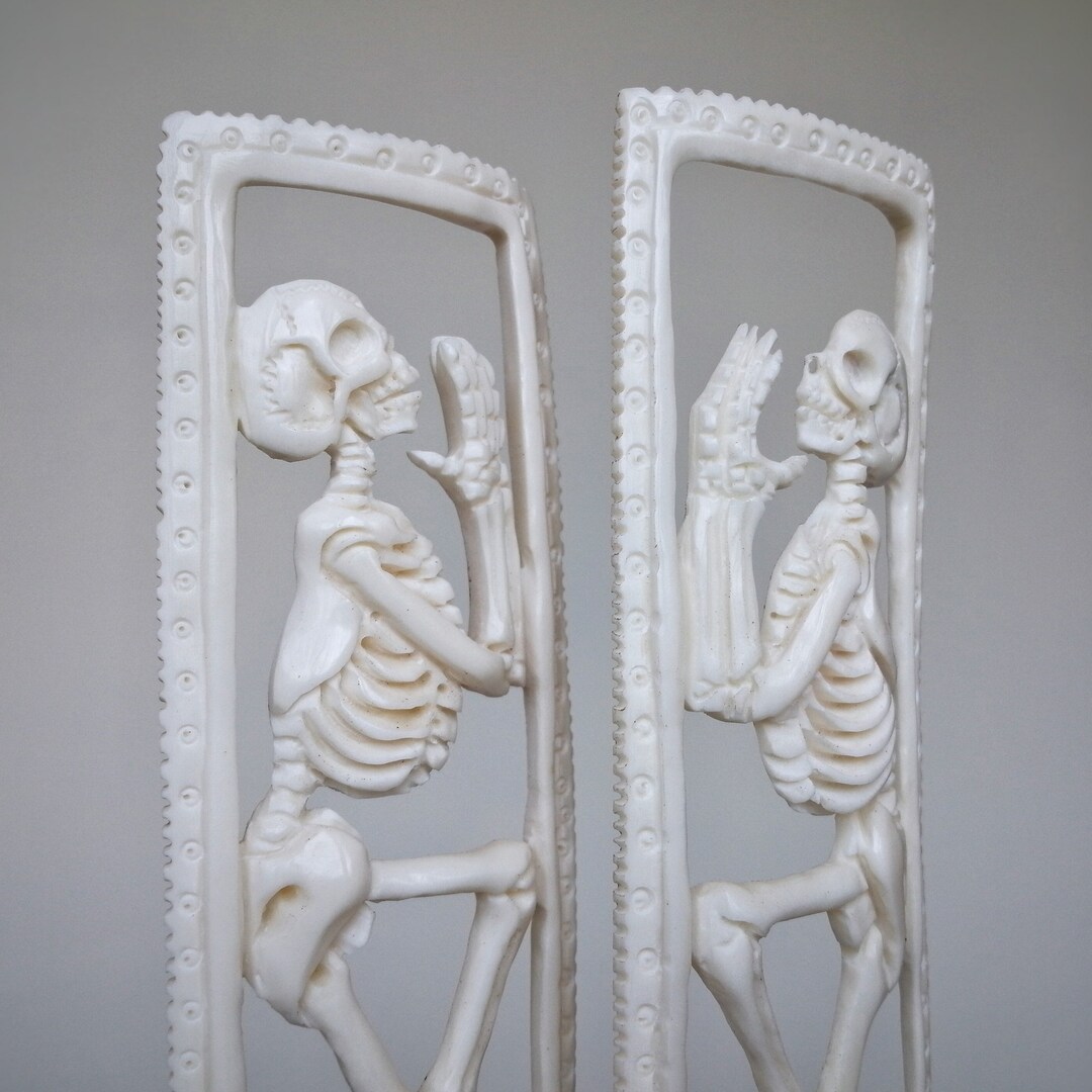 Carved Skeleton Figurine of Bone, Set of 2 - Etsy