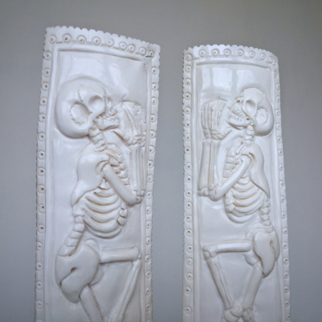 Carved Skeleton Figurine of Bone, Set of 2 - Etsy