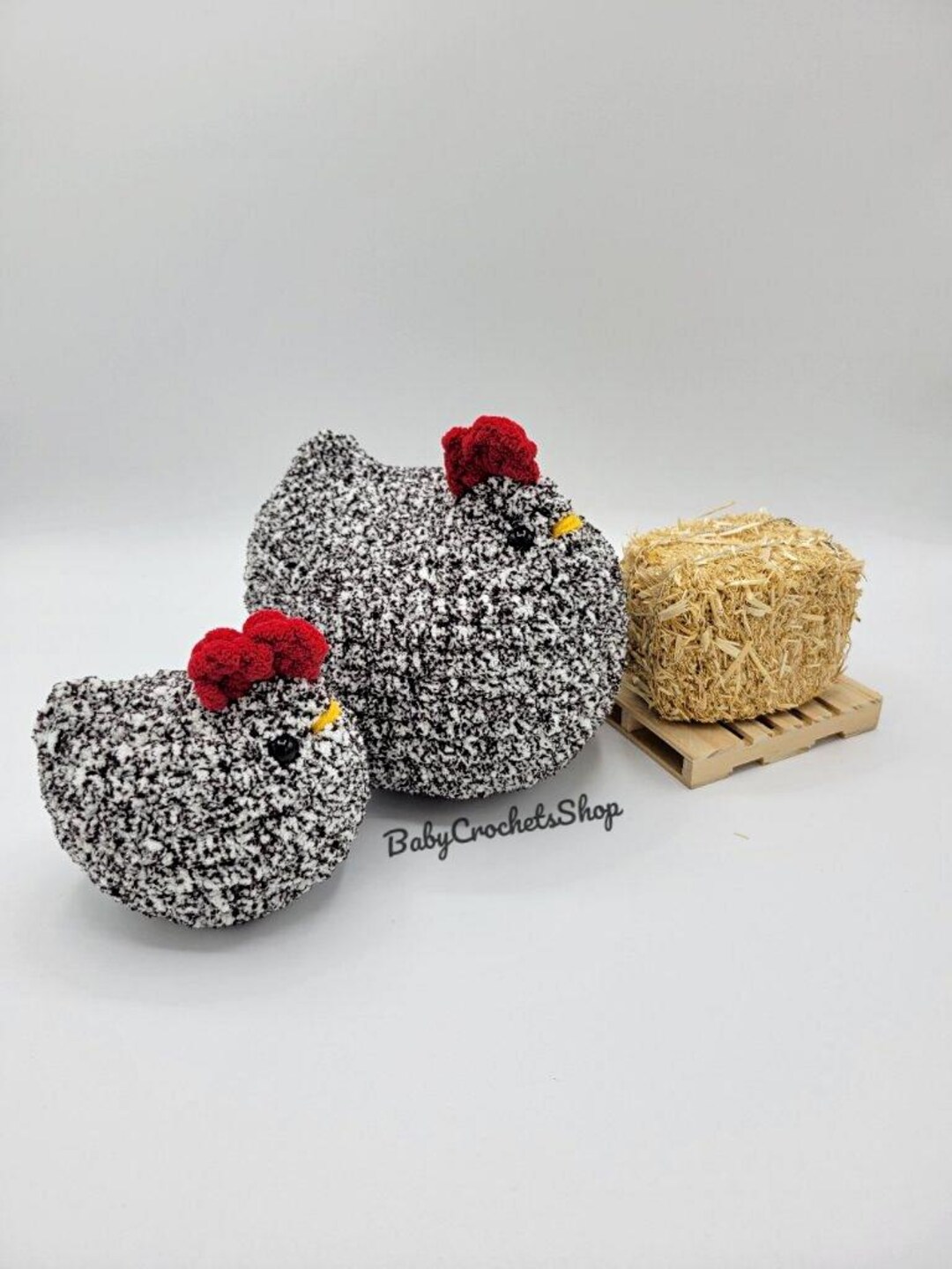 Crochet Chicken Plush Toy Set: Farmhouse Decor - Etsy