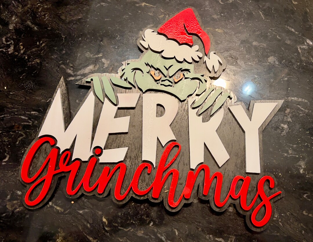 Merry Grinchmas Door Welcome Sign - Etsy