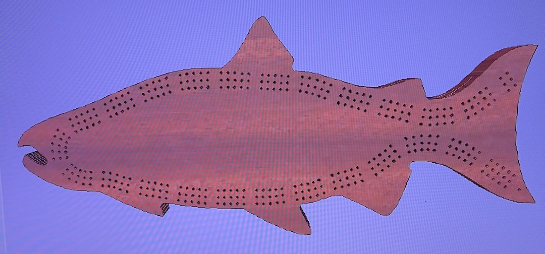 Fish/salmon Cribbage Board - Etsy