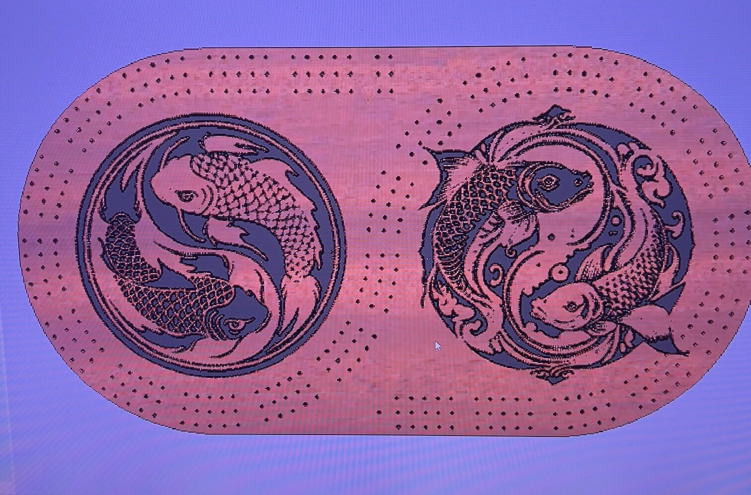 Koi Fish Ying Yang Cribbage Board - Etsy