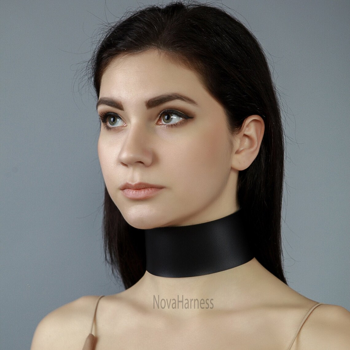 Choker leather neck choker leather metal jewelry leather neck | Etsy