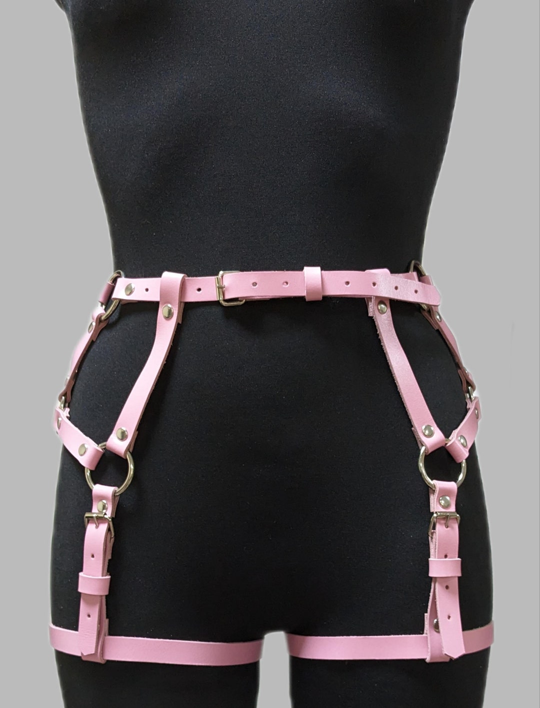 Leather Harness Belt, Black Garter Belt, Garter Harness, Black Leather ...