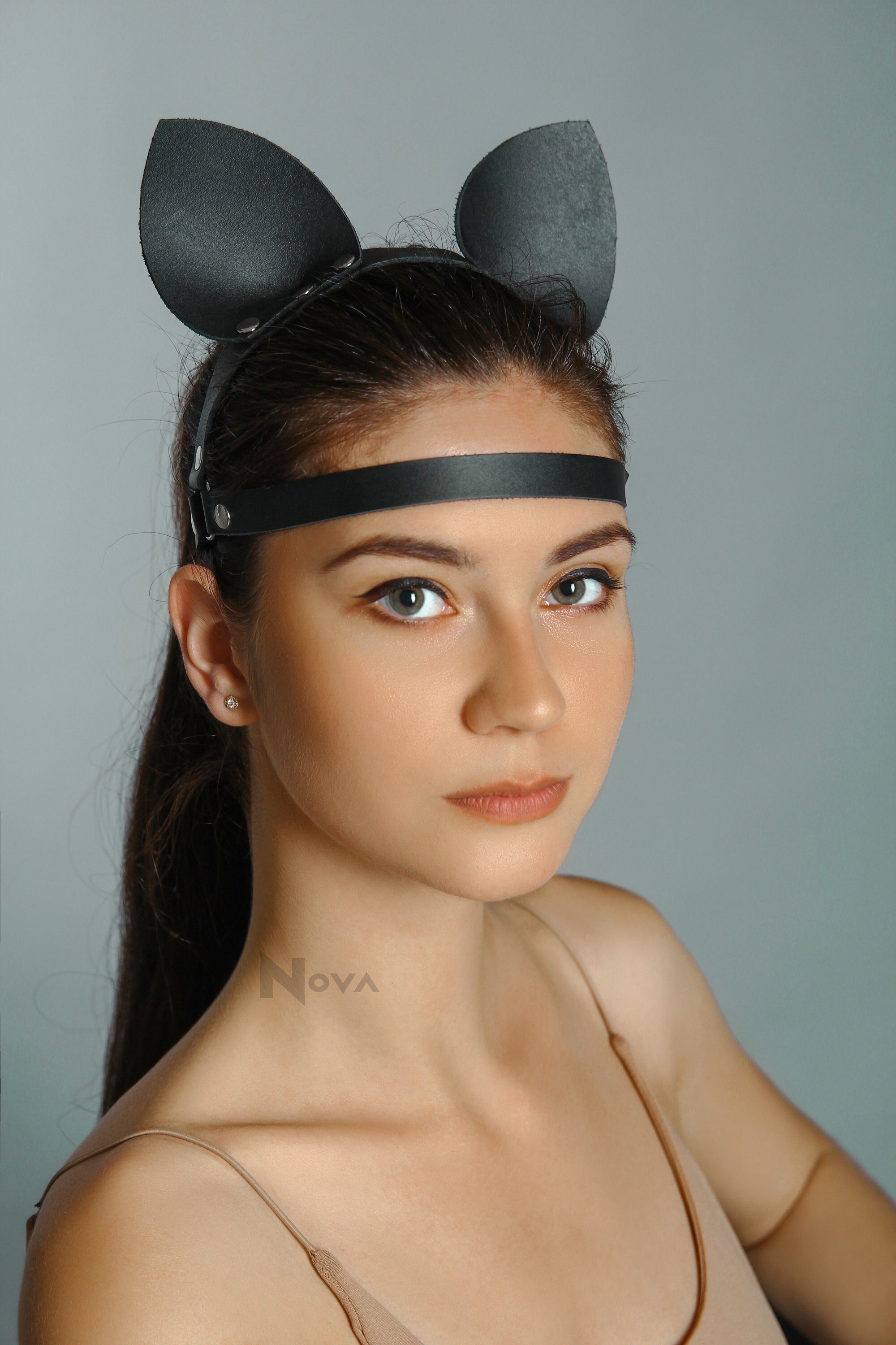 Black Cat Ears Leather Cat Ears Cat Woman Ears Exclusive - Etsy