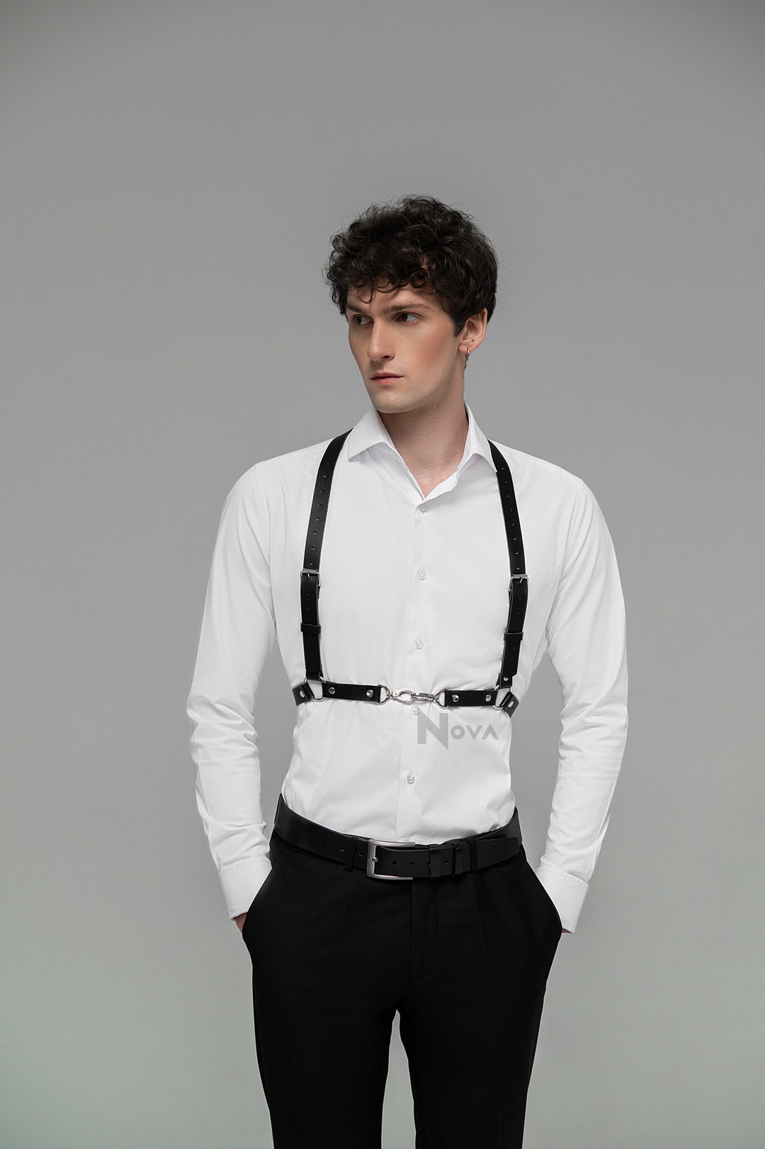 Men Suspender Harness Men's Chest Harness Leather - Etsy