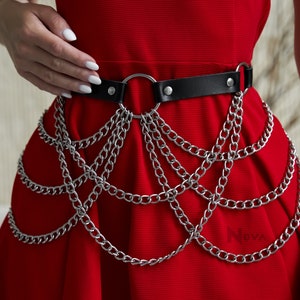 Chain Harness Belt, Waist Harness Chained, Rave Outfit Belt, Fashion ...