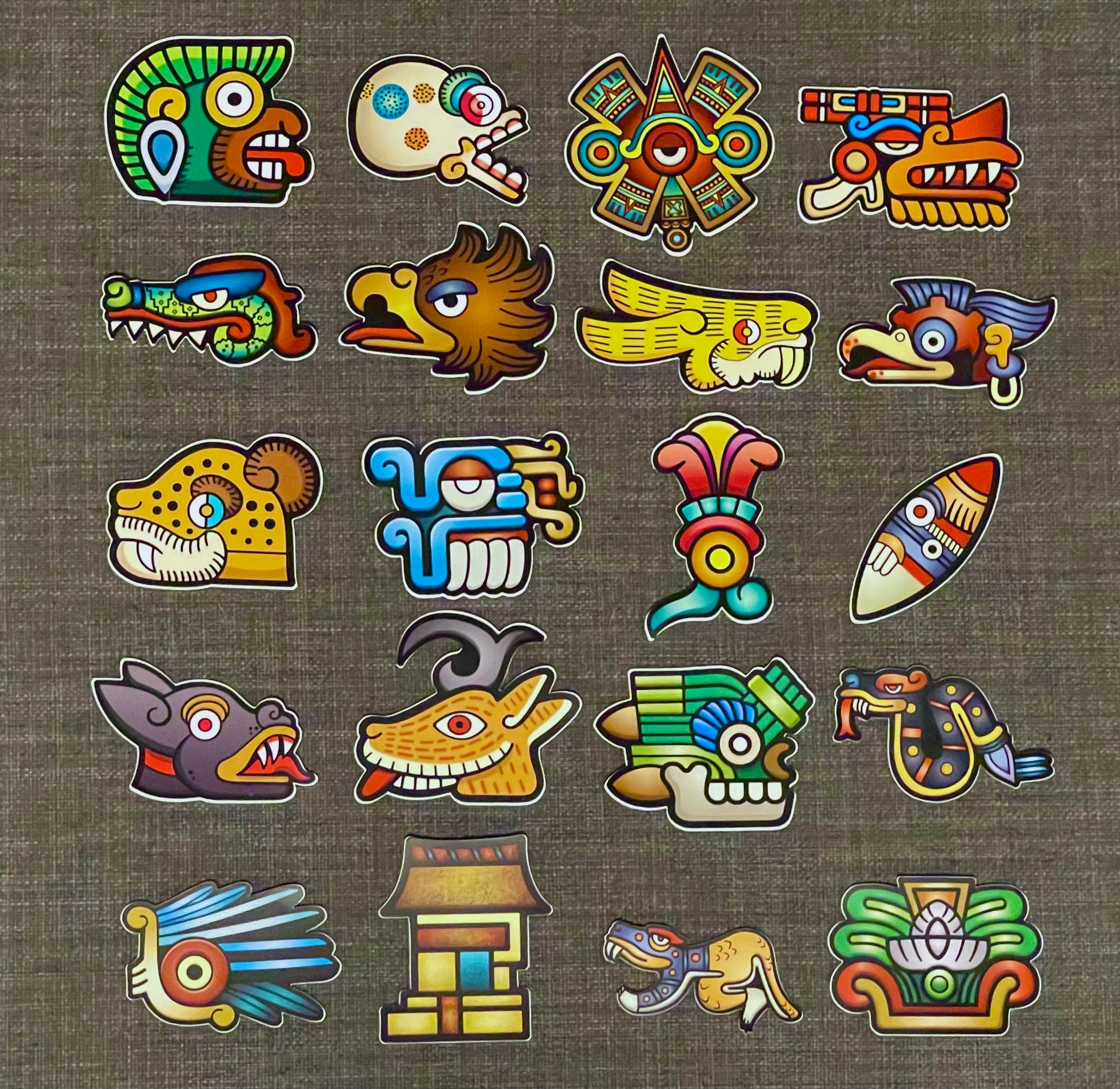 Aztec Year Symbols Vinyl Sticker 5 Packs | Etsy
