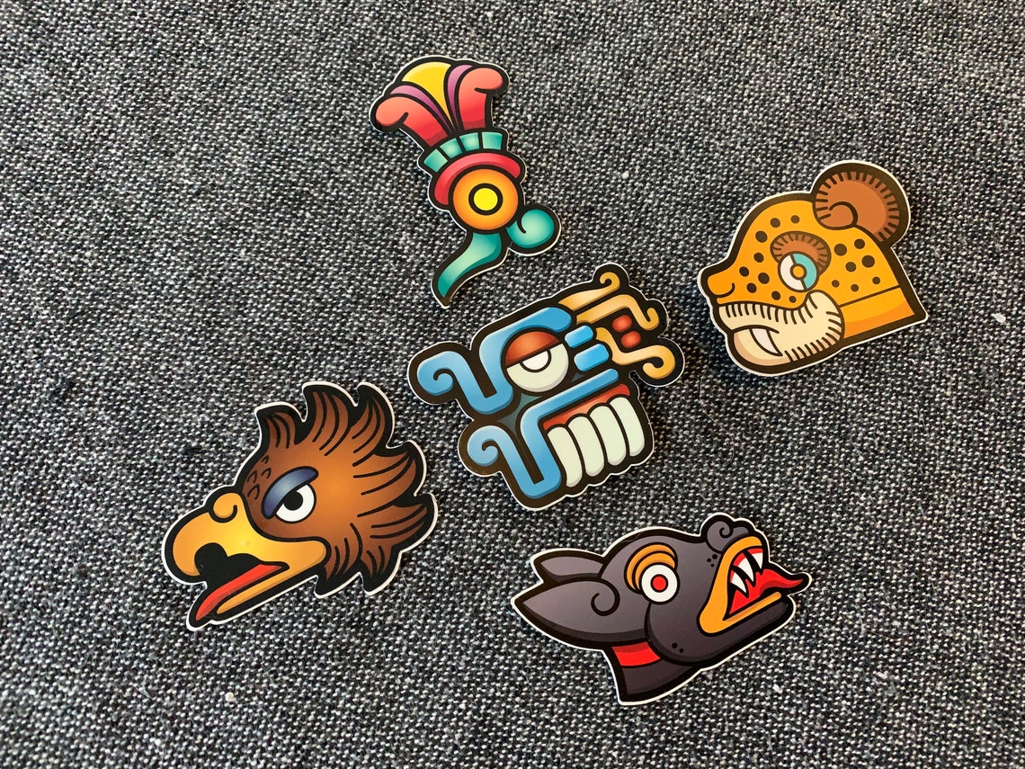 Aztec Year Symbols Vinyl Sticker 5 Packs | Etsy