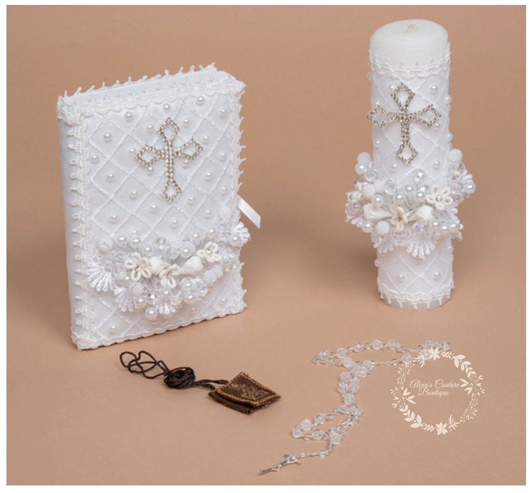 First Communion Candle Set/set Vela De Prima Communion - Etsy
