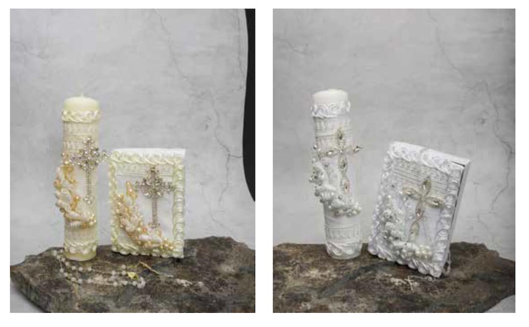 First Communion Candle Set/set Vela De Prima Communion - Etsy