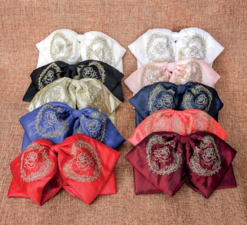 Embroidered Charro Bow, Mexican Bow, Charro, Bow Tie, Embroidery ...