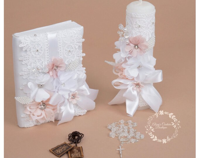 First Communion Candle Set/set Vela De Prima Communion - Etsy