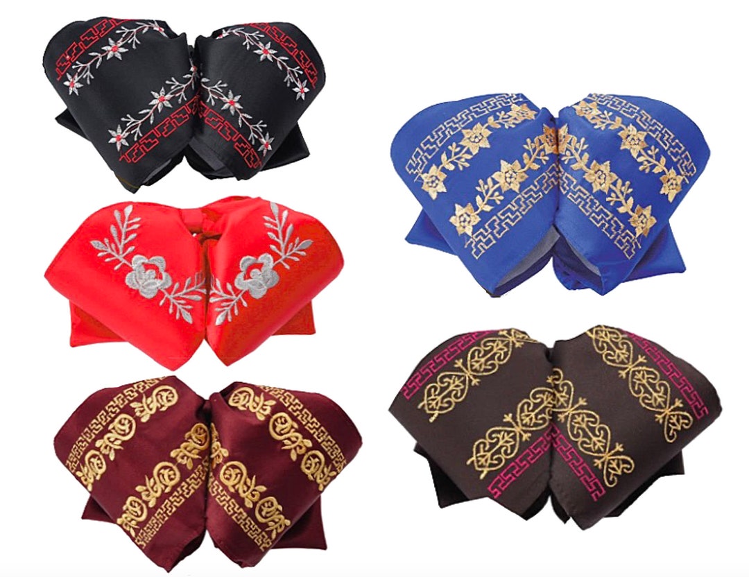 Embroidered Charro Bow for Adults, Mexican Bow for Adults, Charro, Bow ...