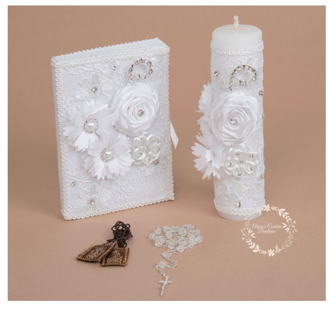 First Communion Candle Set/set Vela De Prima Communion - Etsy