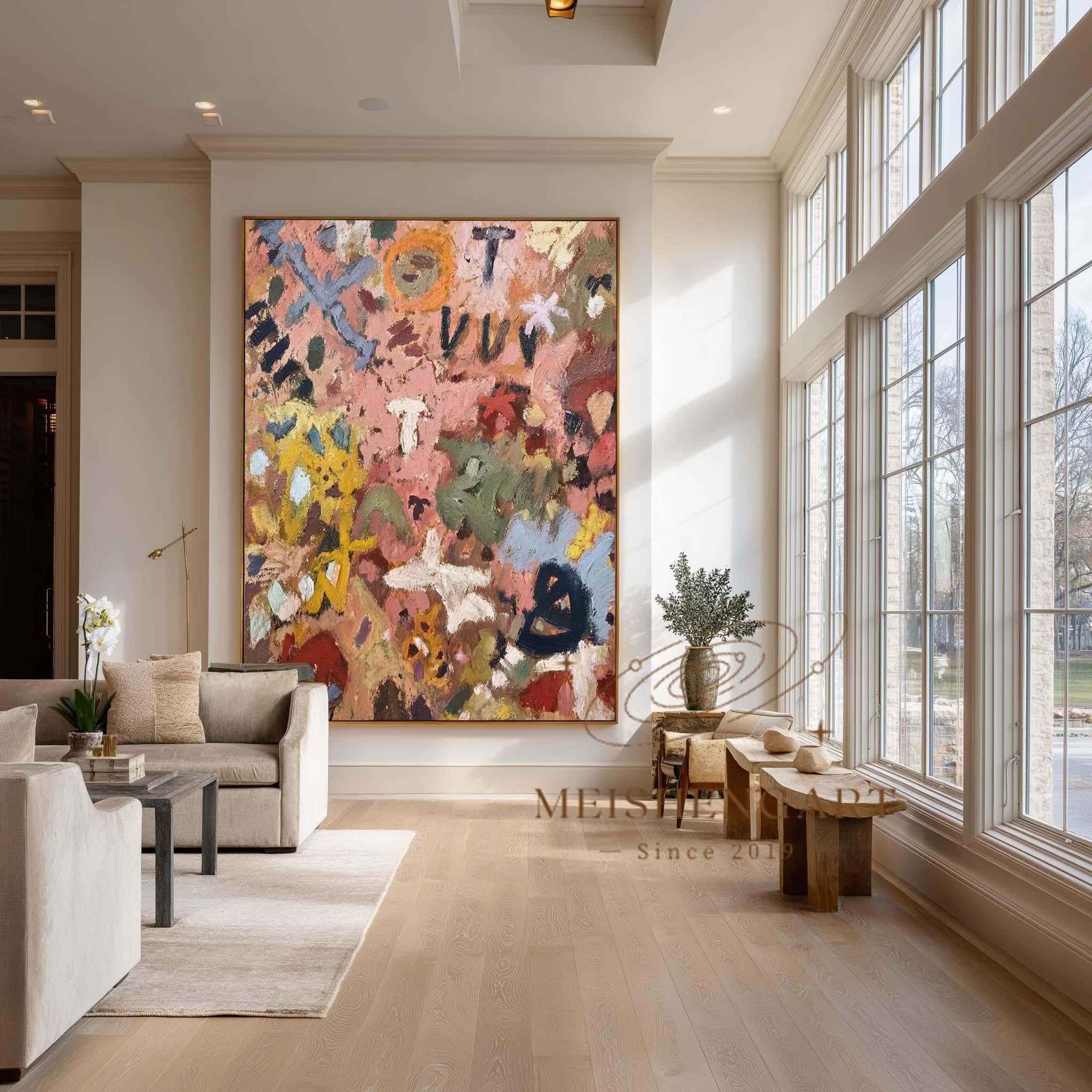 Colorful Abstract Wall Art:neutral Textured Abstract Canvas Painting - Etsy