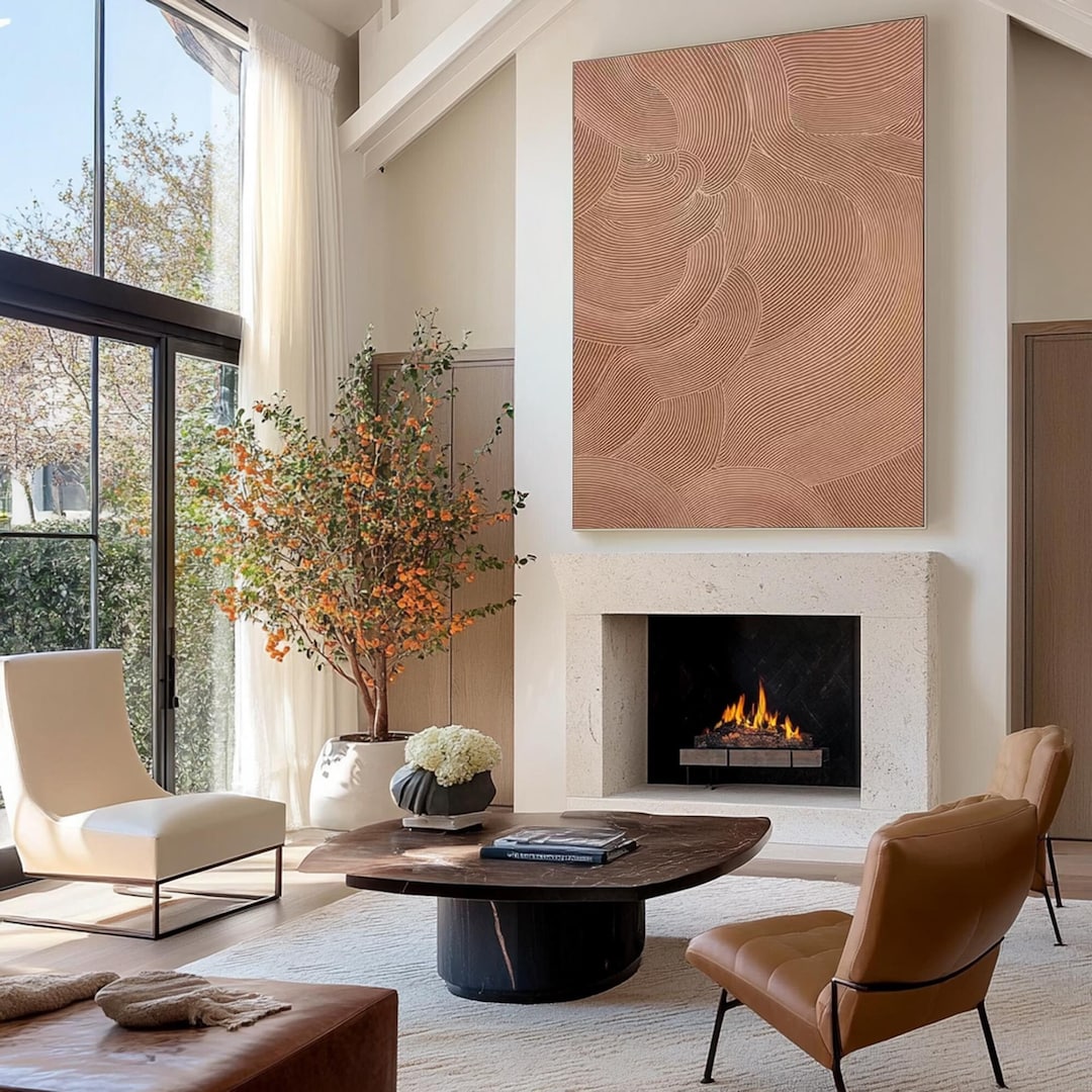 3D Textured Painting Terracotta Abstract Painting Terracotta Canvas ...