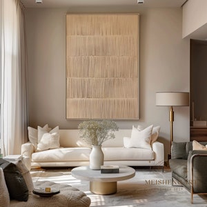 Große Beige 3D Textur Gemälde Beige Gips Abstrakte Malerei Auf Leinwand Wabi Sabi Wand Kunst ...