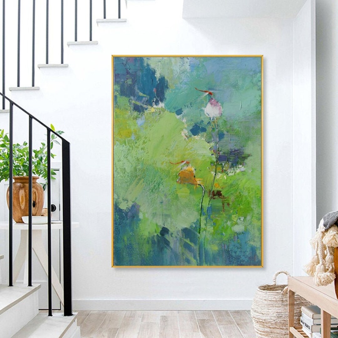 Original Lotus Abstract Painting Lotus Wall Art Flowers Abstract ...