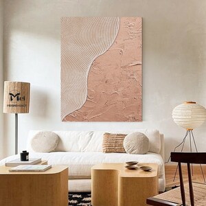 Large Original Abstract Painting 3D Texture Painting Terracotta ...