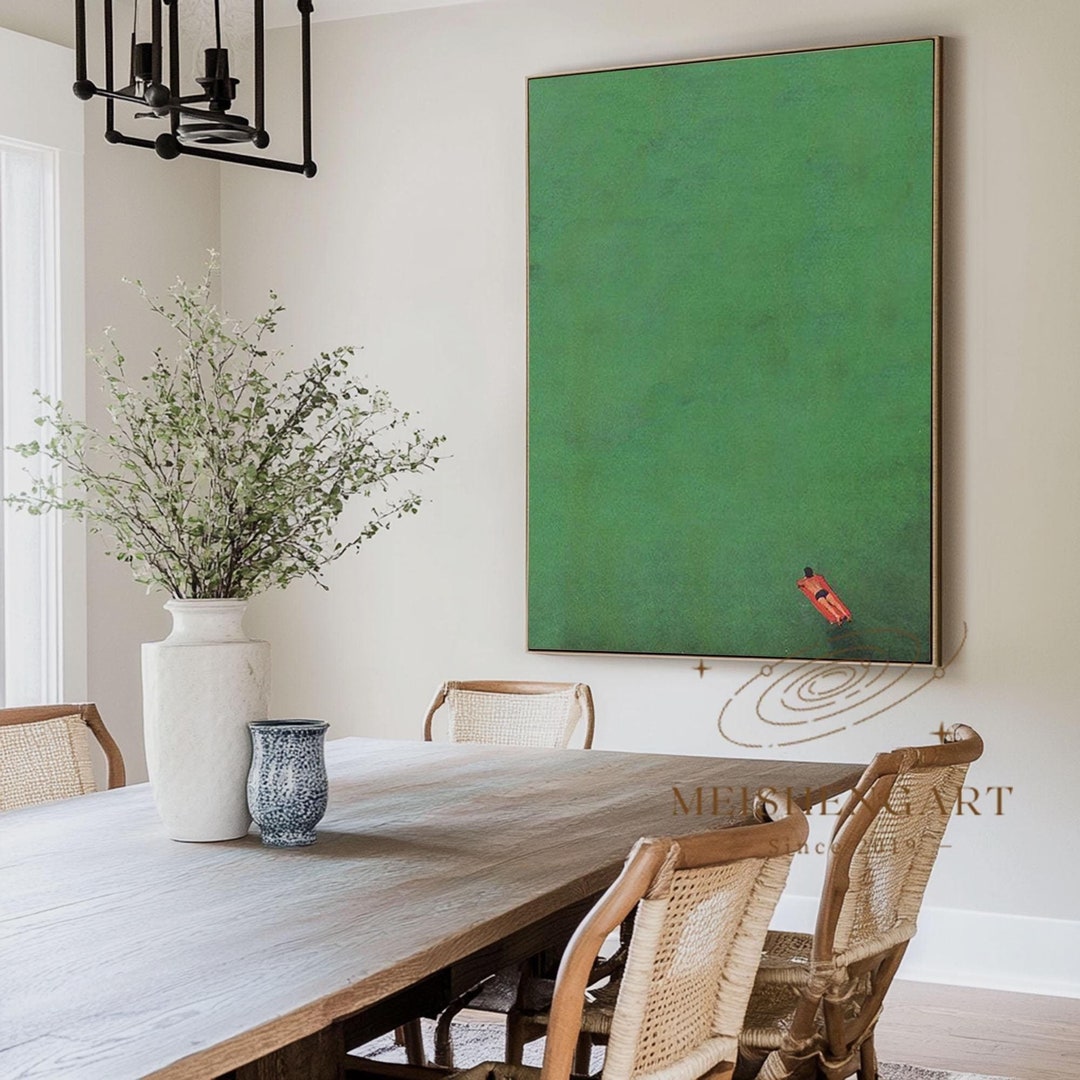 Deep Green Abstract Painting Dark Sea Water Art Handmade Painting Relax ...