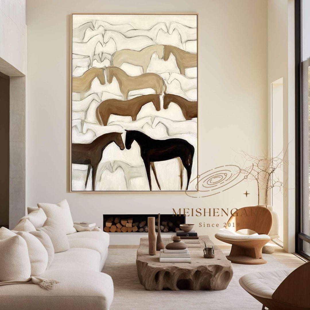 Large Horses Abstract Canvas Wall Art Original Horse Abstract Canvas ...
