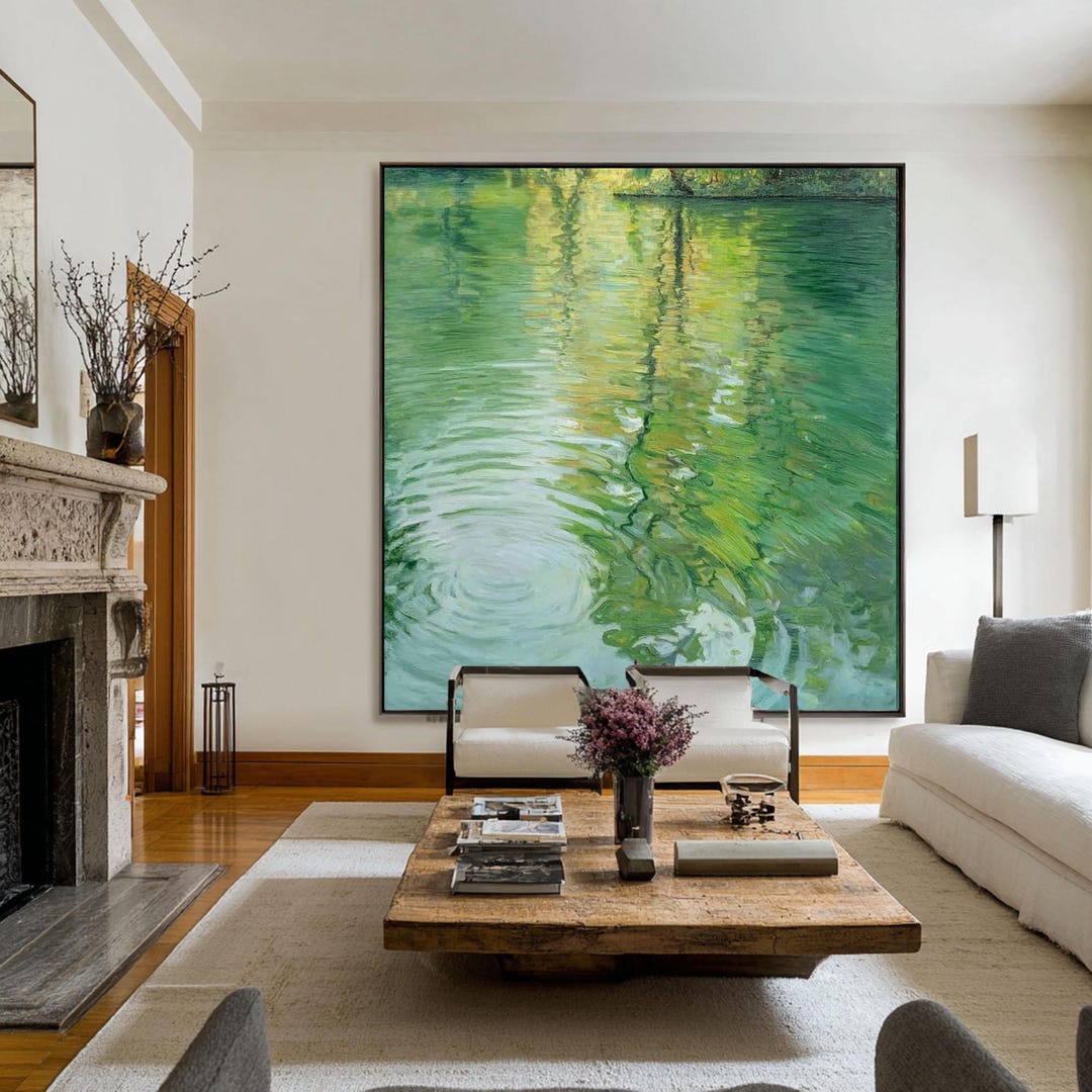 Original Water Ripple Painting: Sparkling Impressionist Landscape Art ...