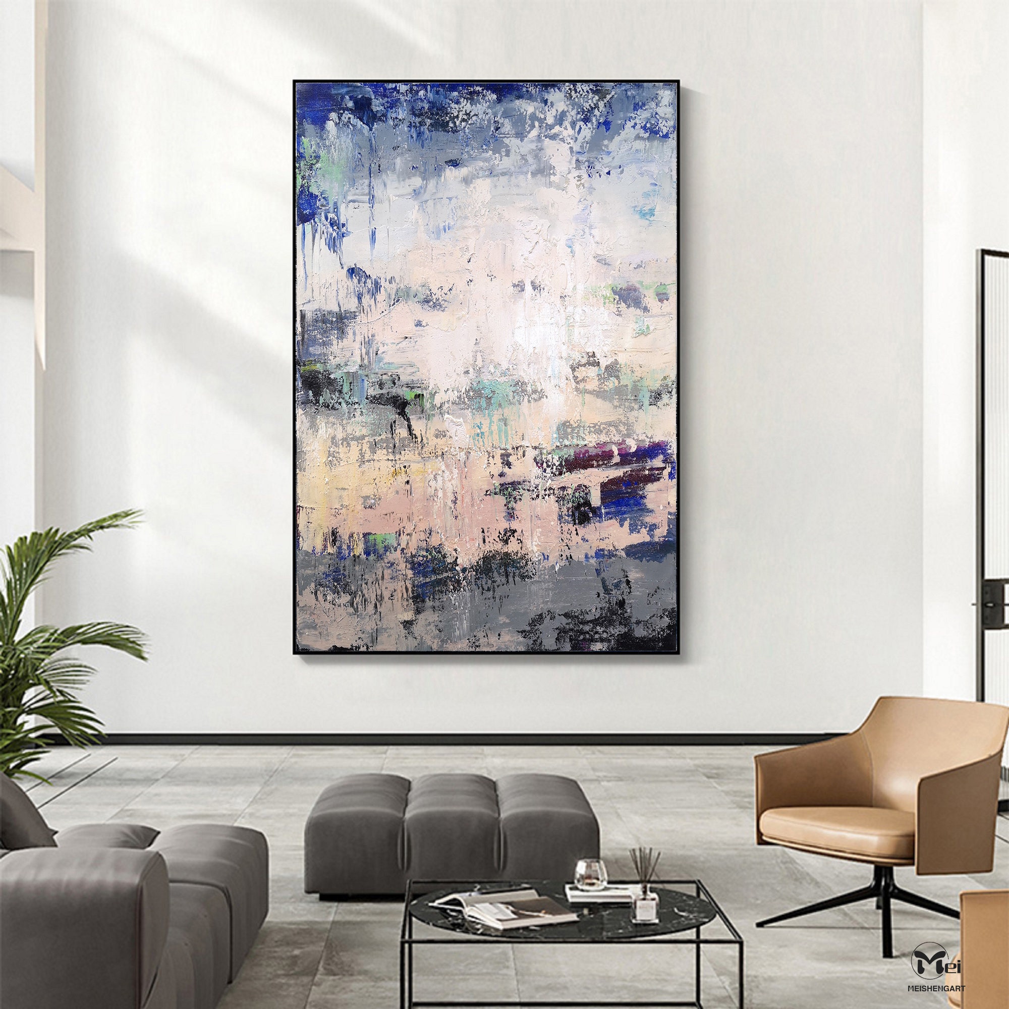 Beige Abstract Painting Original Acrylic Painting Abstract | Etsy