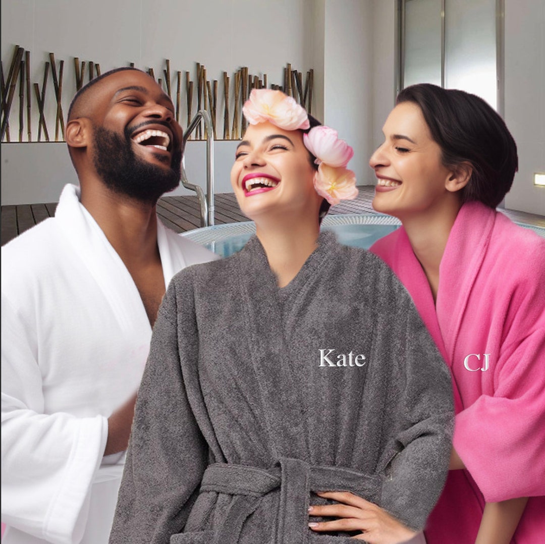 Cotton Terry Pink Bathrobes Customized Cotton Terry Cloth Hot Pink ...