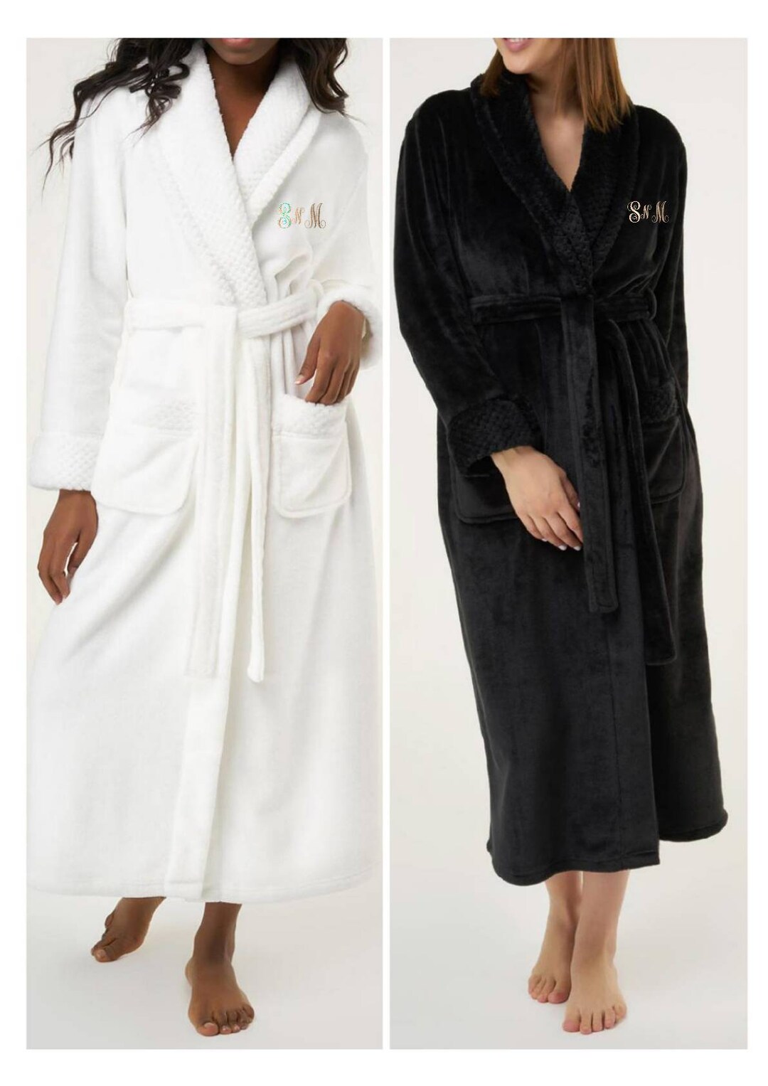 Ultra-soft Monogrammed Bathrobe Plush Fleece Robe for Women - Etsy