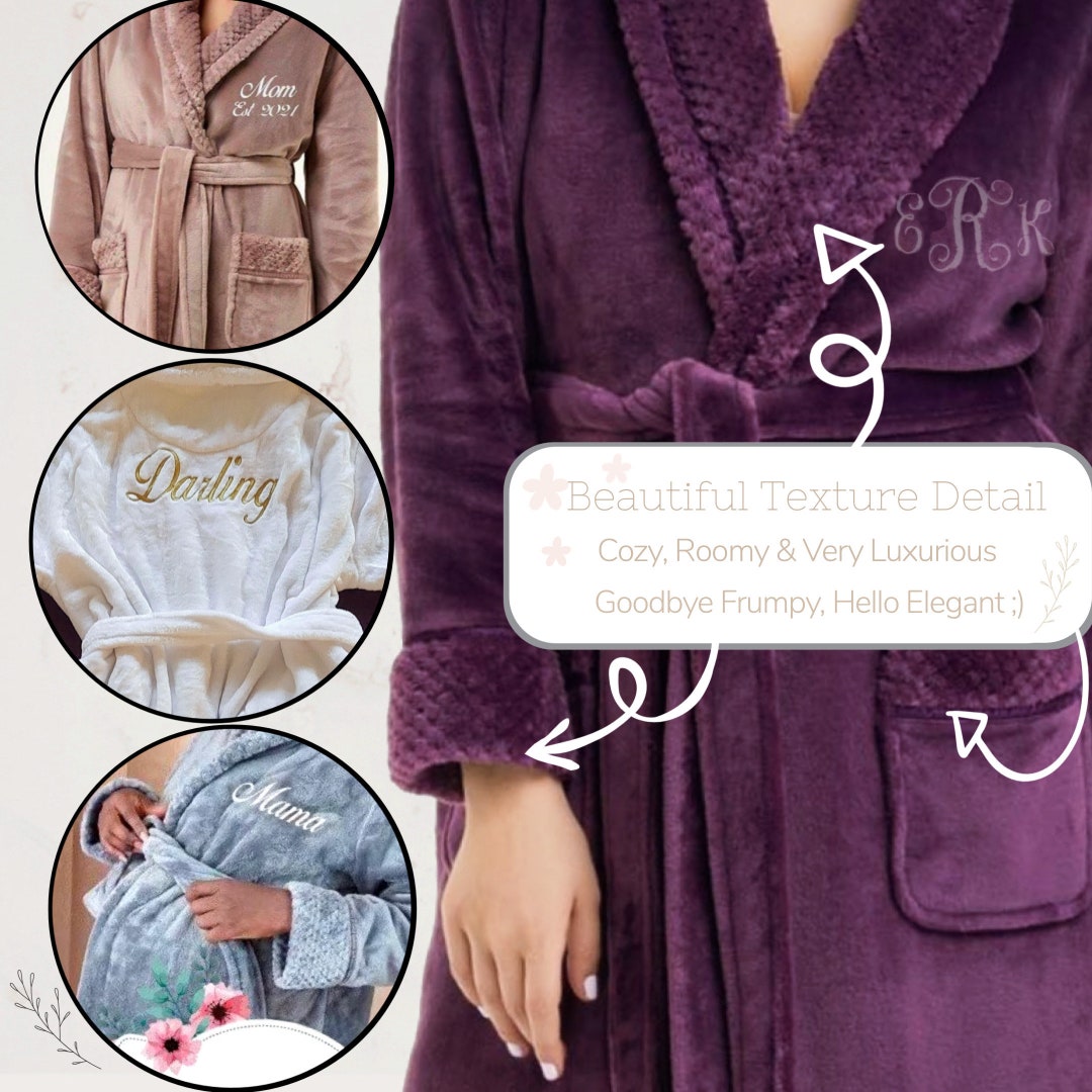 Personalized Robe Plush Robe Custom Gift for Woman, Embroidered ...